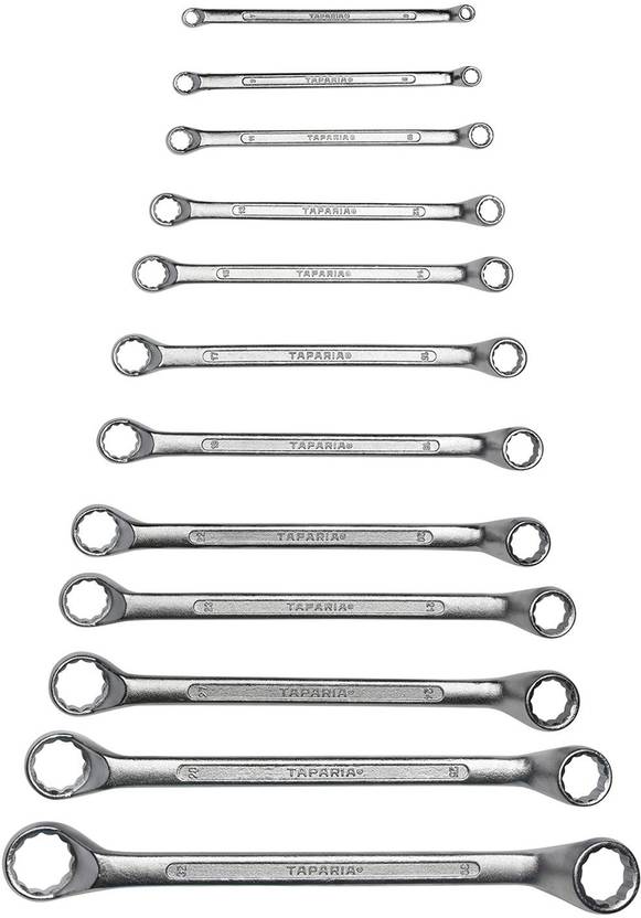TAPARIA 1812 RING SPANNER SET OF 12 (6MM TO 32MM) 12 PCS SET OF RING ...