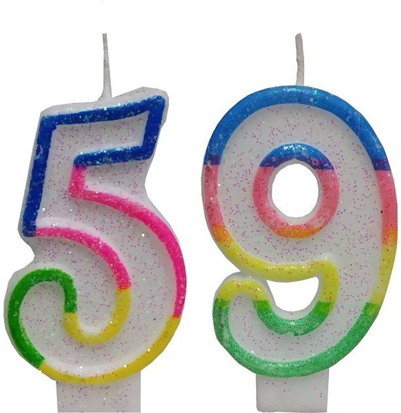 Stylewell ( Number 59 ) Rainbow Border Glitter Candle Candle Price in ...