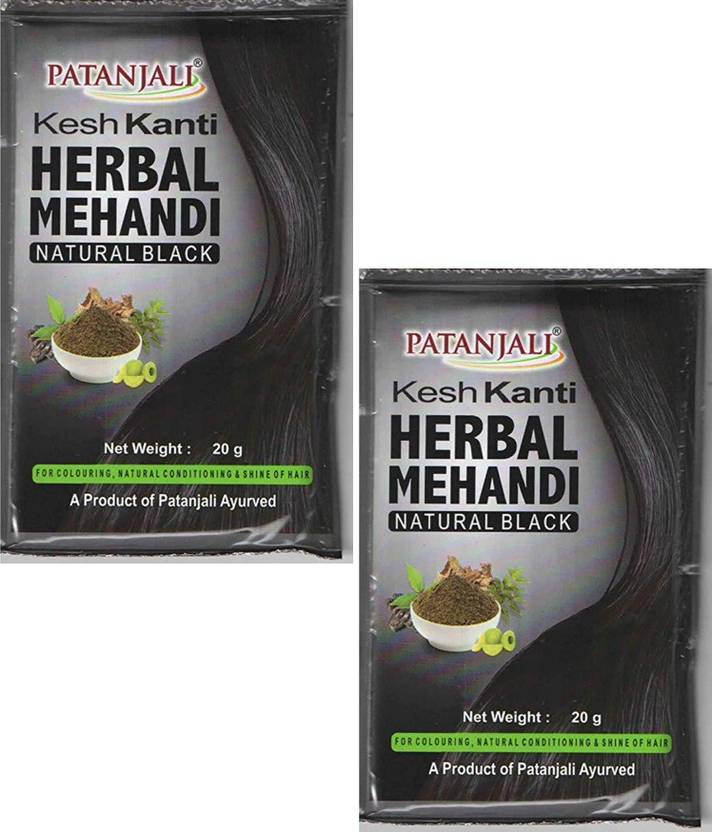 PATANJALI KESH KANTI HERBAL MEHANDI(NATURAL BLACK) PACK OF 2 Natural ...