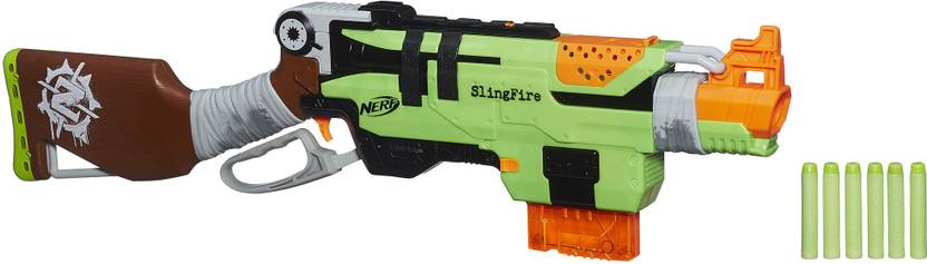 Nerf Zombie Strike SlingFire Blaster,Lever Action Blasting Guns & Darts ...
