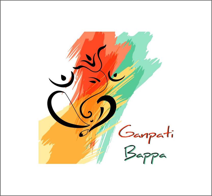 Impression Wall 58 cm Ganpati Bappa Wall Sticker Self Adhesive Sticker ...