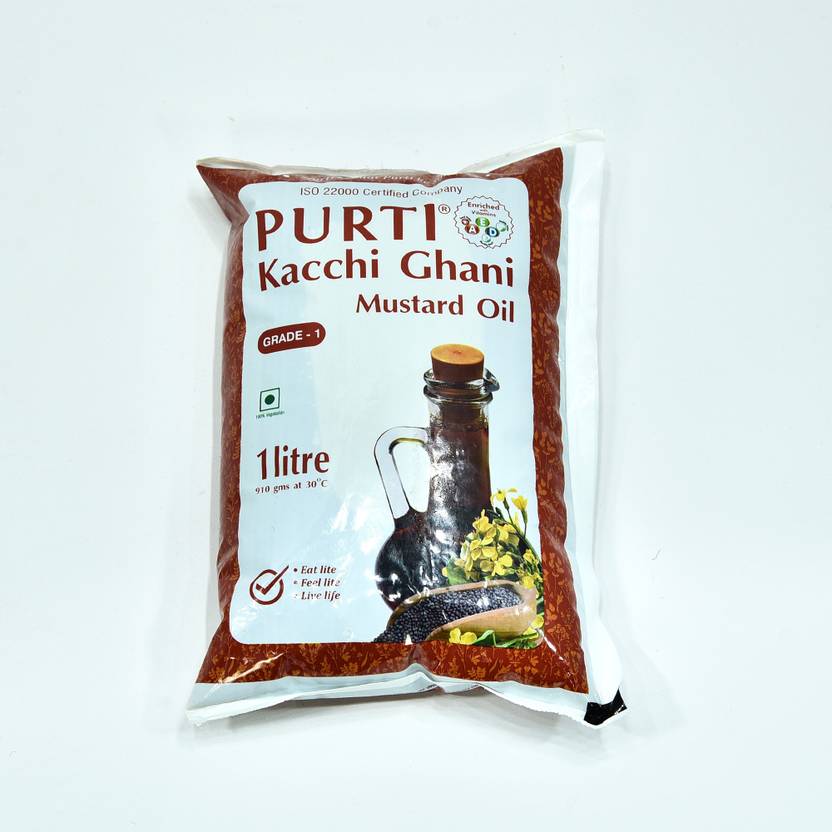 Purti Kacchi Ghani Mustard Oil Mustard Oil Pouch Price in India - Buy ...