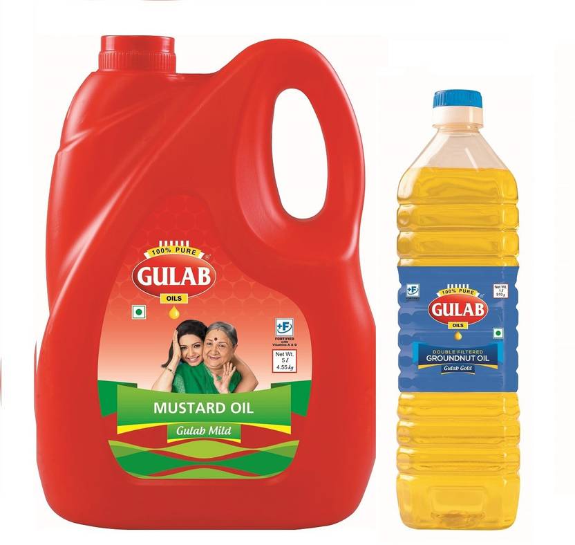 gulab oils Ground Nut 1L + 5L Mild Mustard Oil Jar Price in India - Buy ...