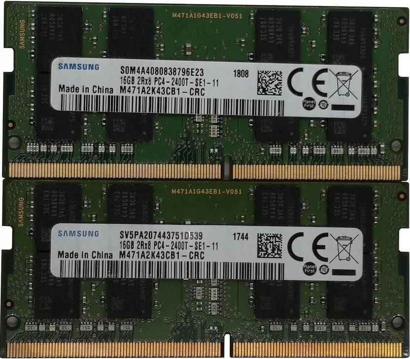 SAMSUNG PC4-19200, 1.2V DDR4 16 GB (Dual Channel) Laptop (M471A2K43CB1 ...