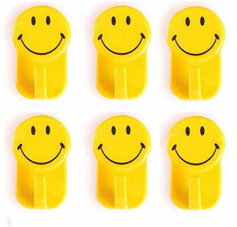 VR Creatives Plastic Self-Adhesive Smiley Face Hooks, 1 Kg Load ...