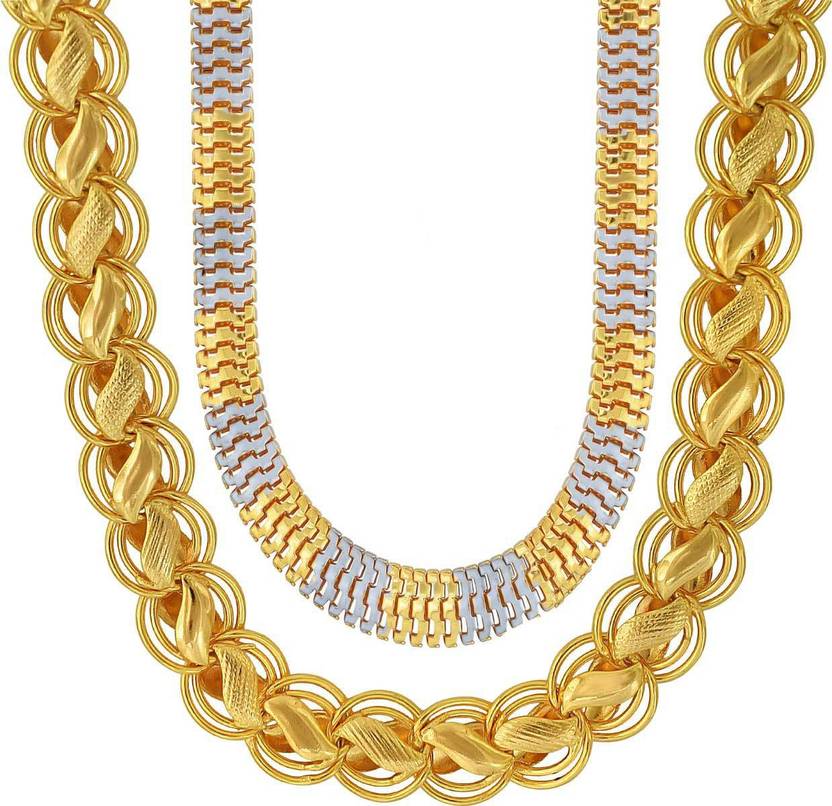 RN Combo Yellow and Dual Tone Plated, 20 Inches, 50gms, Virat kohli and ...