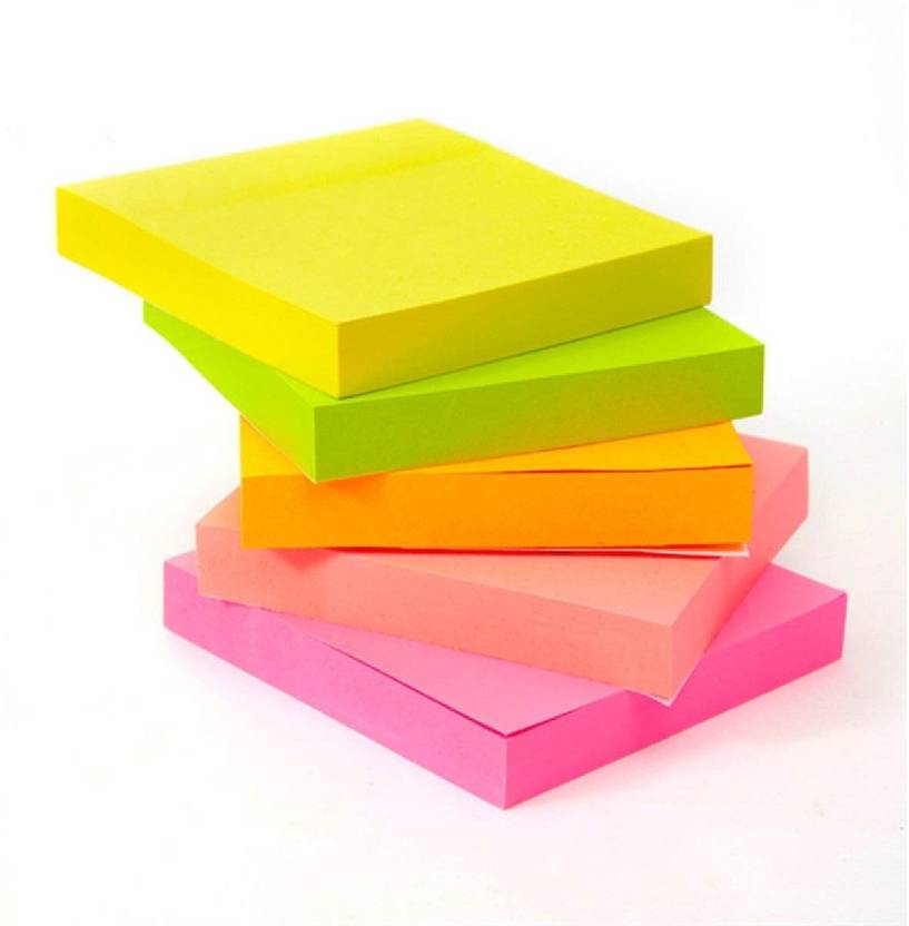 Flipkart.com | DEZIINE NA 100 Sheets Sticky Notes Paper, 5 Colors