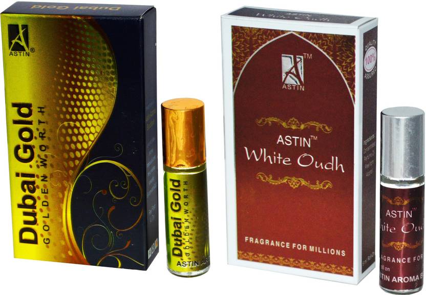 ASTIN DUBAI GOLD and WHITE OUDH Alcohol free UAE Edition ( Pack of 2 ...