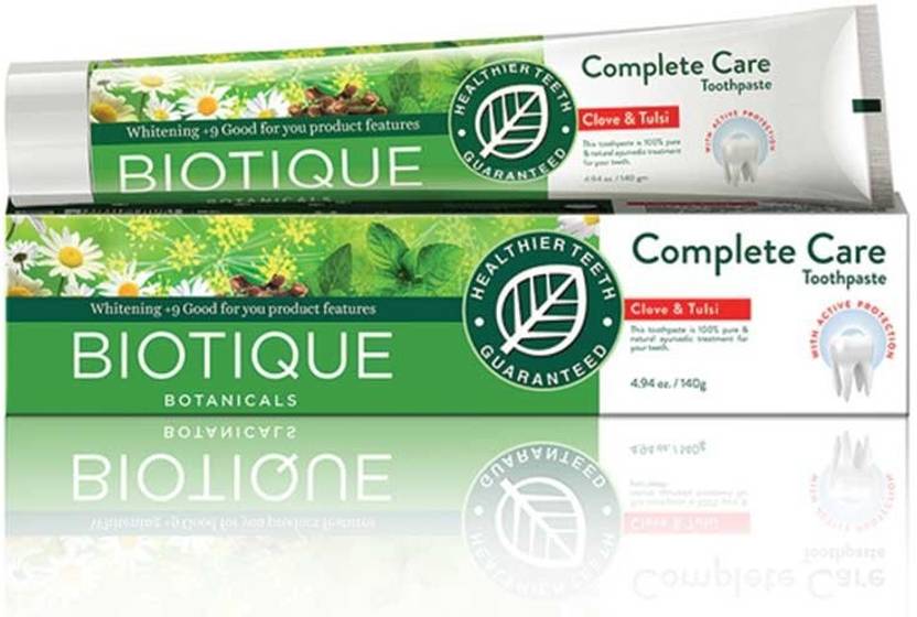 BIOTIQUE Complete Care Toothpaste - Clove and Tulsi, 140g Toothpaste ...