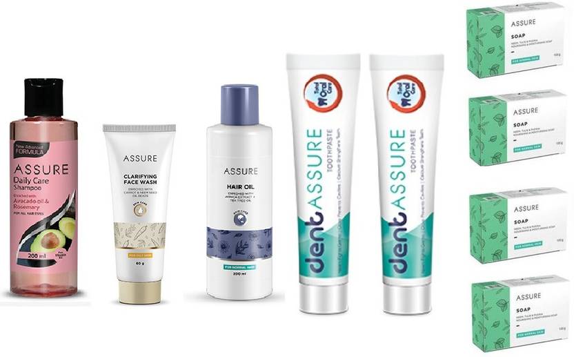 ASSURE BATH CARE COMBO(SHAMPOO,TOOTHPASTE,FACEWASH,NEEM SOAP AND HAIR ...