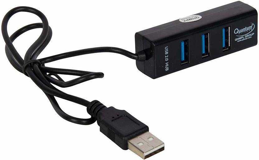 QHMPL Quantum QHMPL Slim USB 2.0 High Speed 4 Port Hub (Black/White ...