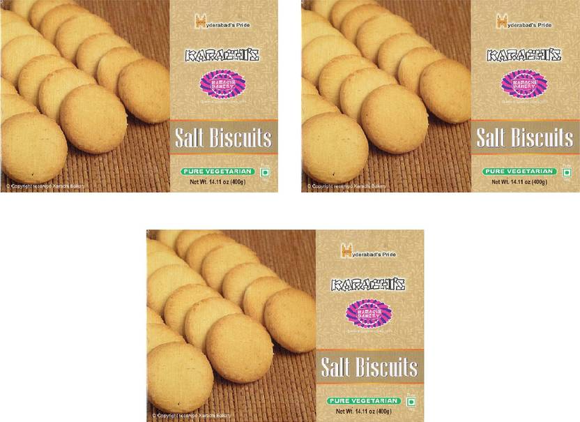KARACHI BAKERY Premium Salt Biscuits 400g, pack of 3 Cookies Price in ...