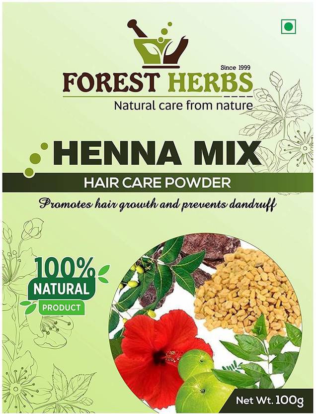 Forest Herbs 100% Pure & Natural Organic Henna Mix Powder with 5 Herbs ...