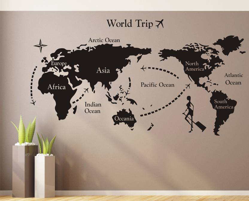 INDIA WALL STICKER 101 cm India World Map Wall Decal & Sticker ...