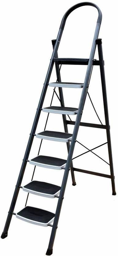 IMPULSE High Grade Heavy Steel Folding 7 Step Ladder for Home - 7 Wide ...