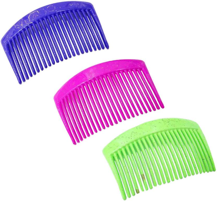 One Personal Care Pack of 3 Side Hair Comb Essential Designer Finish ...