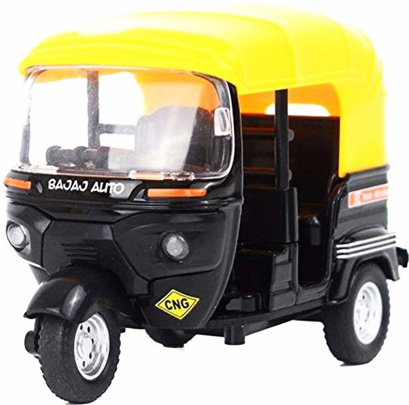 Onyx 1:14 Scale Diecast Metal Body Pull Back Auto Rickshaw Toy with ...