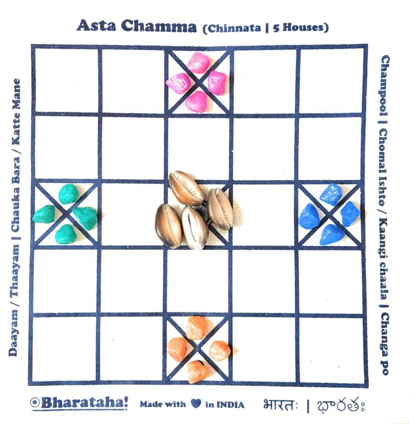 Bharataha Ashta Chamma Game | Indian Board Game | Chowka Bhara | Katte ...