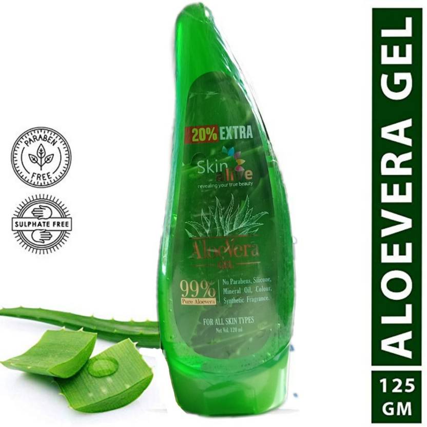 Skin Alive Aloe Vera Gel 99% Pure Aloevera guaranteed - SPF 00 - Price ...