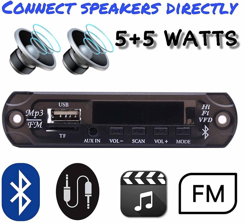 Electronic Spices Bluetooth FM USB AUX Card MP3 Stereo Audio Player ...