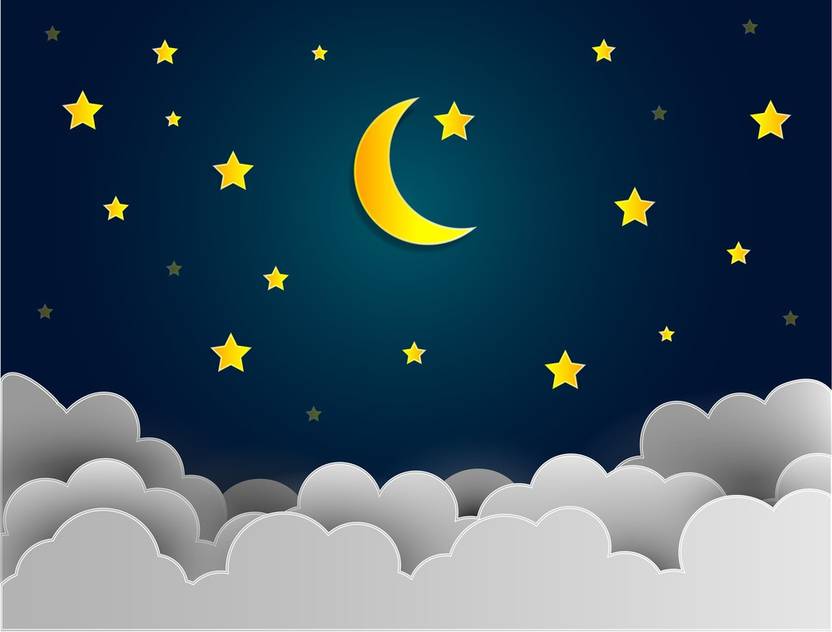 half moon star |moon quotes|wall poster|romantic poster|moon poster ...