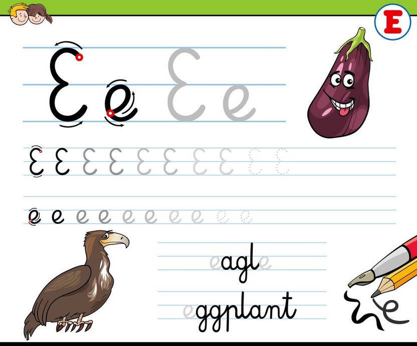 KD alphabet Ee learning chart Sticker Poster|Alphabets Poster| Paper ...