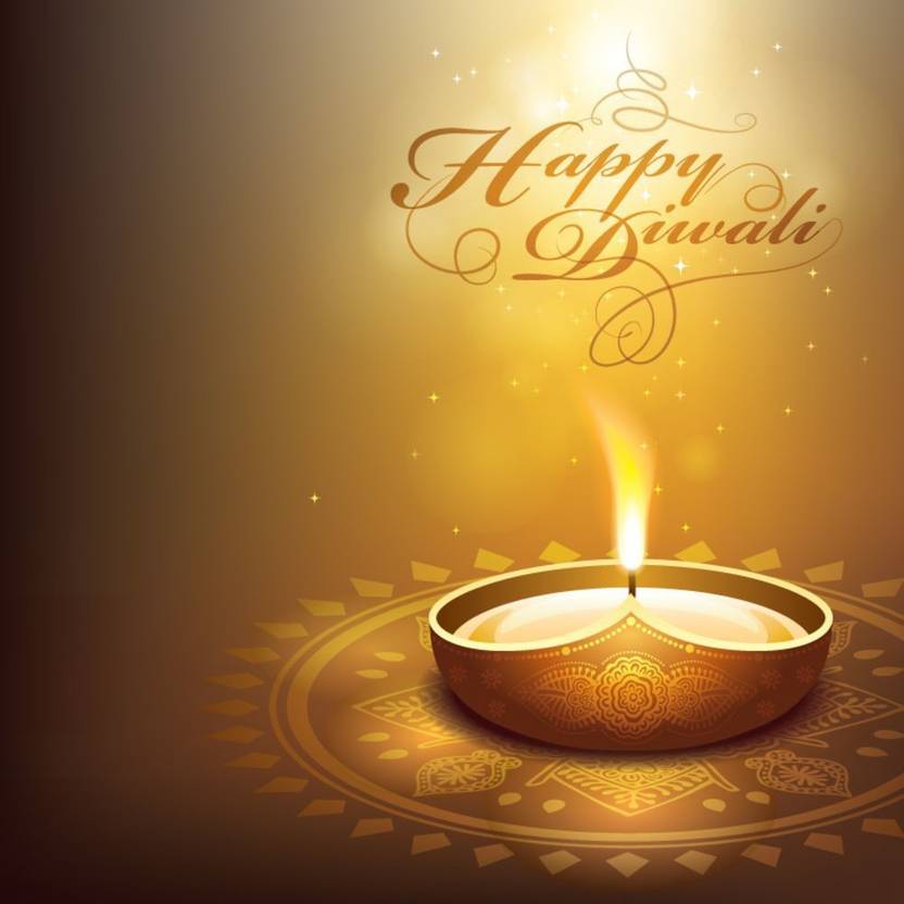 Diwali gold diya design Sticker Poster|Diwali Poster|Festival Poster ...