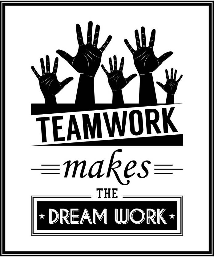KD teamwork makes Sticker Poster|Motivational Paper Print - Quotes ...