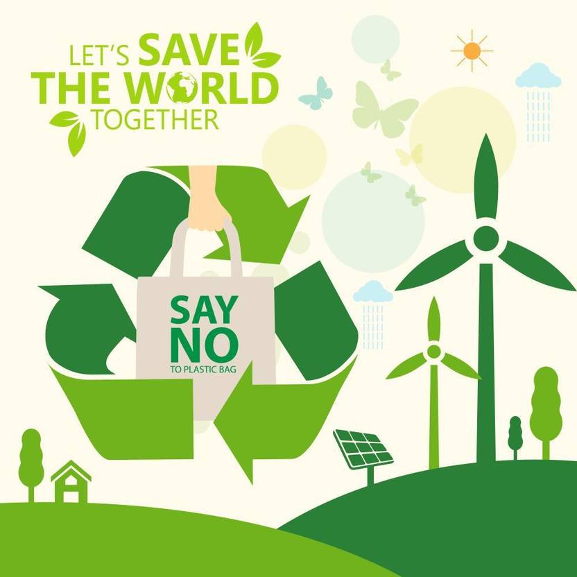 lets save the world |save environment|NO plastic|save earth Paper Print ...