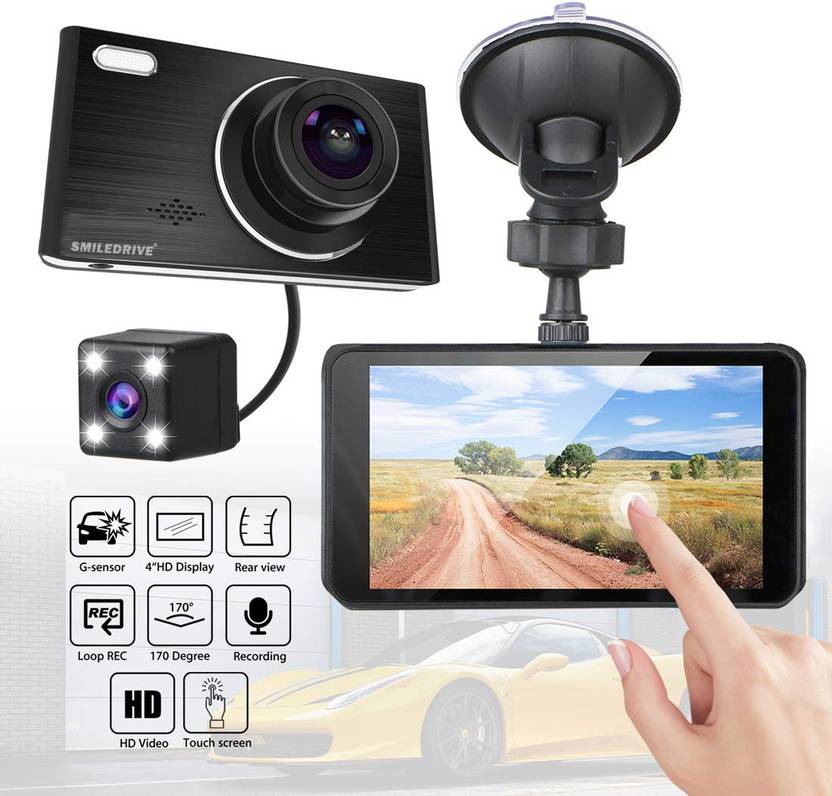 Smiledrive Full HD Car Dash Camera Dual Cam for Front & Rear with ...