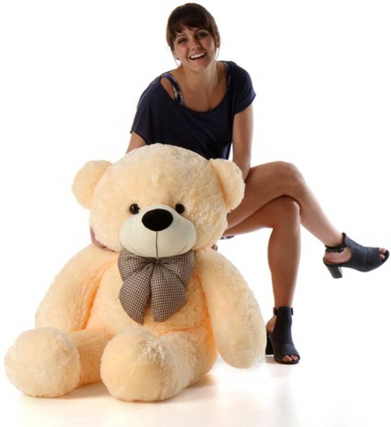 ANVORA Cozy Cuddles Cute Huggable Plush Cream Teddy Bear 4 Ft ...
