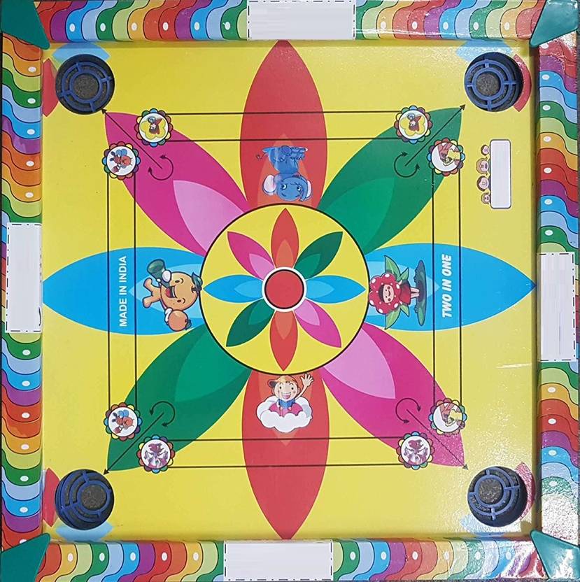 Quinergys ®Carom Board with Back Side Ludo, Snake Ladder Carrom Board ...
