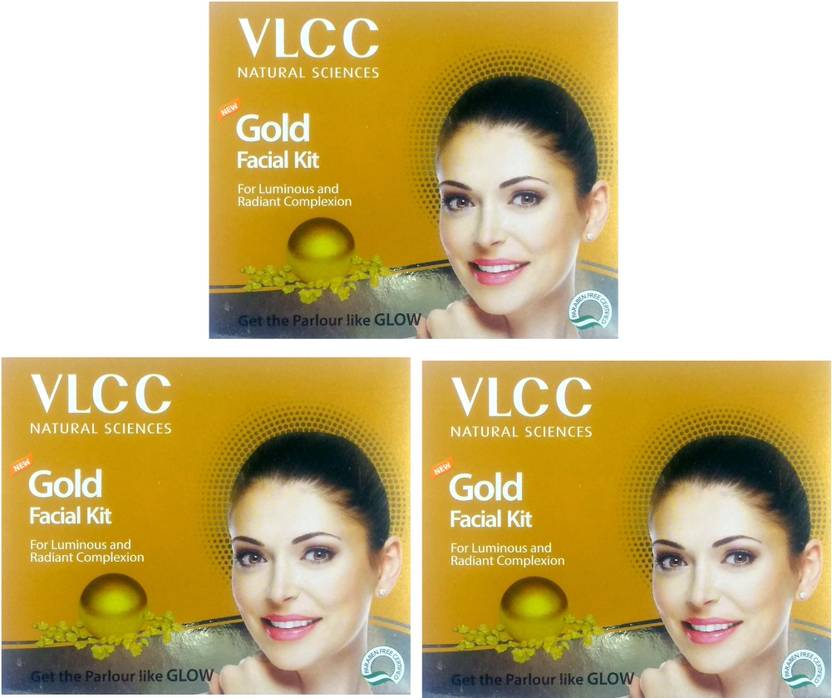 VLCC Gold Facial Kit for Luminous and Radiant Complexion 3 units ...