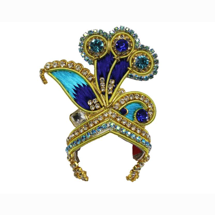 THE HOLY MART Royal Blue Mukut crown for God of 4-5 size | Mukut crown ...