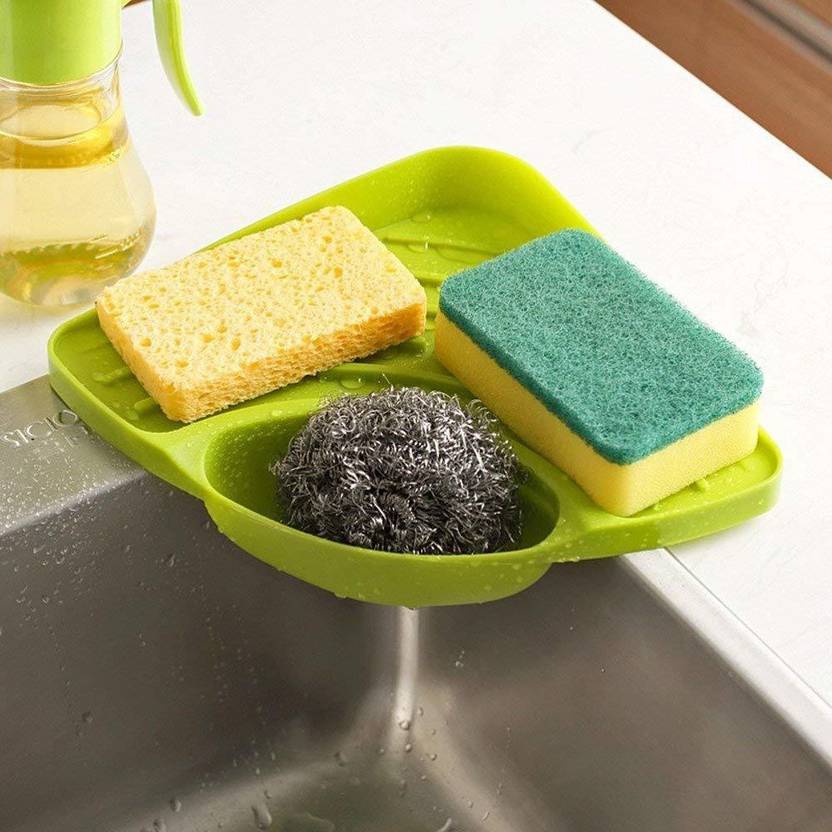 Teneza Kitchen Sink Corner Wash Basin Sponge Soap Scrub Brush Storage ...