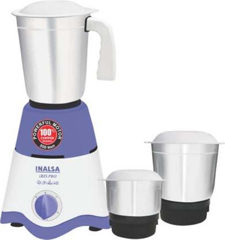 Inalsa Iris 550-Watt Mixer Grinder with 3 Jars 550 Mixer Grinder (3 ...