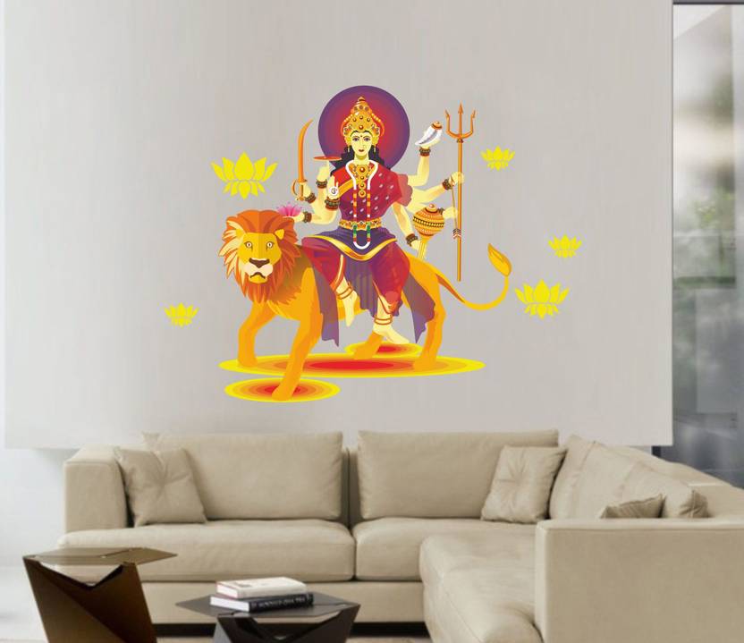creatick Studio Diwali Special Durga Maa Wall Stickers 50Cm X 67Cm ...