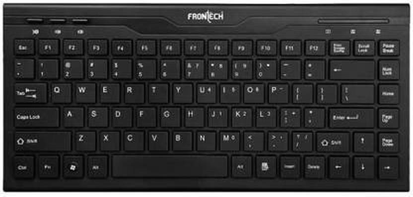 Frontech Mini Keyboard (Black) Wired USB Multi-device Keyboard ...