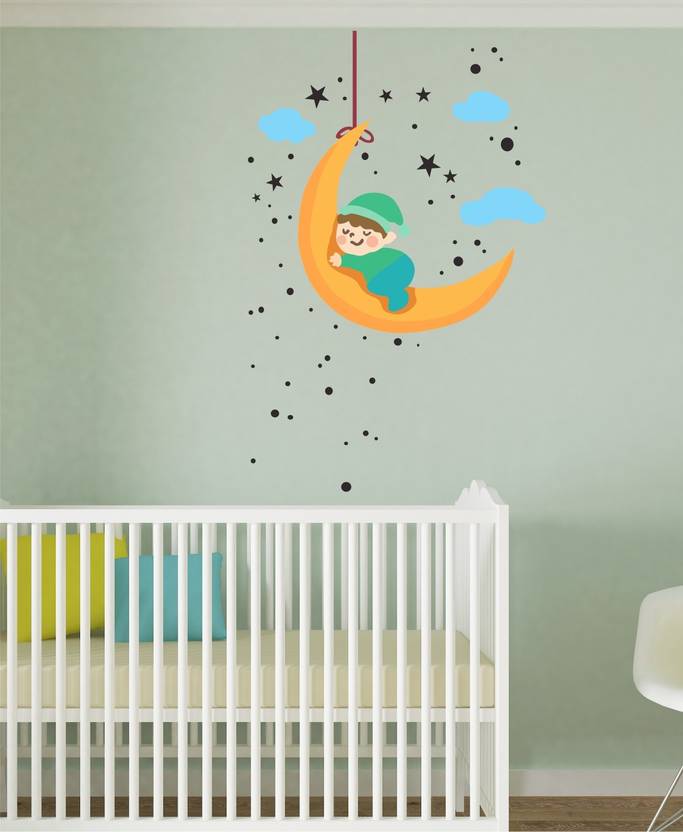 Stickerberry Sleeping Baby, Moon - Stars Wall Stickers Medium Self ...