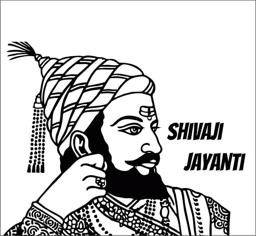 Sticker Hub 60 cm Chhatrapati Shivaji Maharaj Decal Wall Stickers Self ...