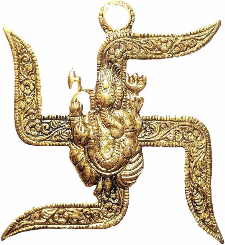 Shiv Omkar Swastik Door Hanging Swastika Ganesha Wall Brass Yantra ...