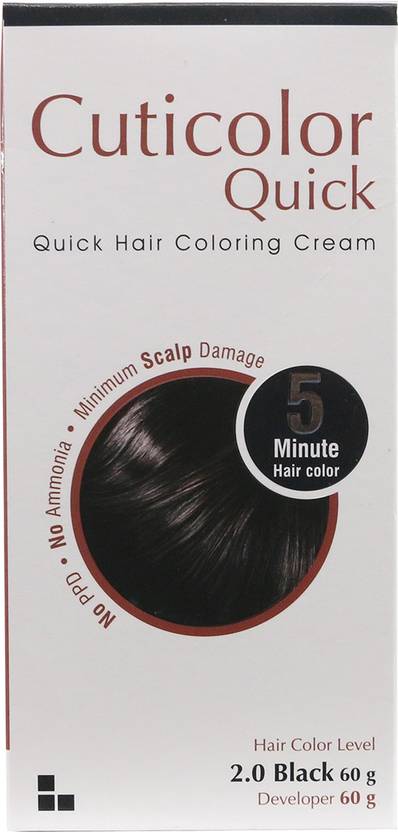 Cuticolor Quick 2.0 Black - 5 Minute Hair Color 120gm , Black - Price ...