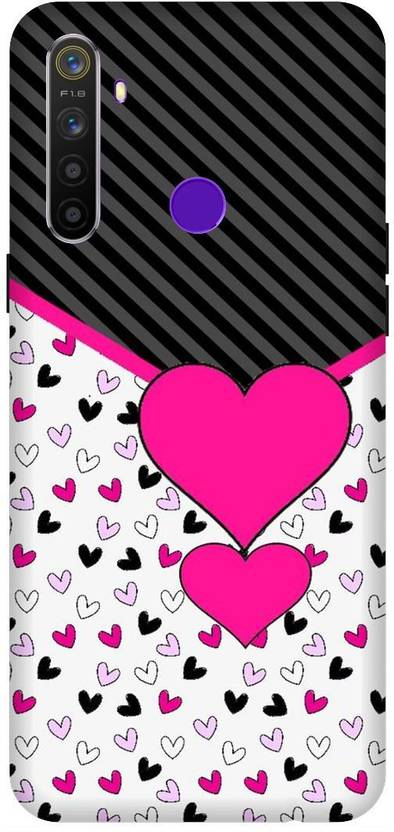 KARJUN Back Cover for Realme 5s, Realme 5i, Pink Heart Love Multicolour ...
