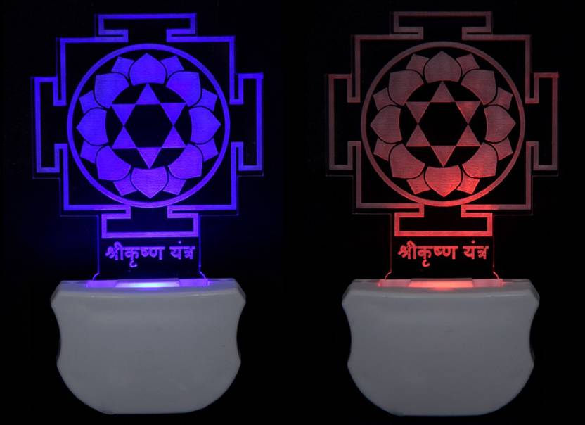 mittoo The Shree Krishna Yantra 3D illusion Led Night Lamp comes with 7 ...
