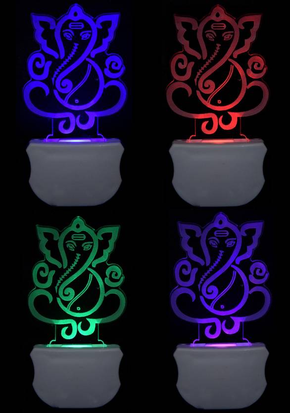Kavy Enterprises The Lord Ganesh 3D illusion Led Night Lamp comes with ...