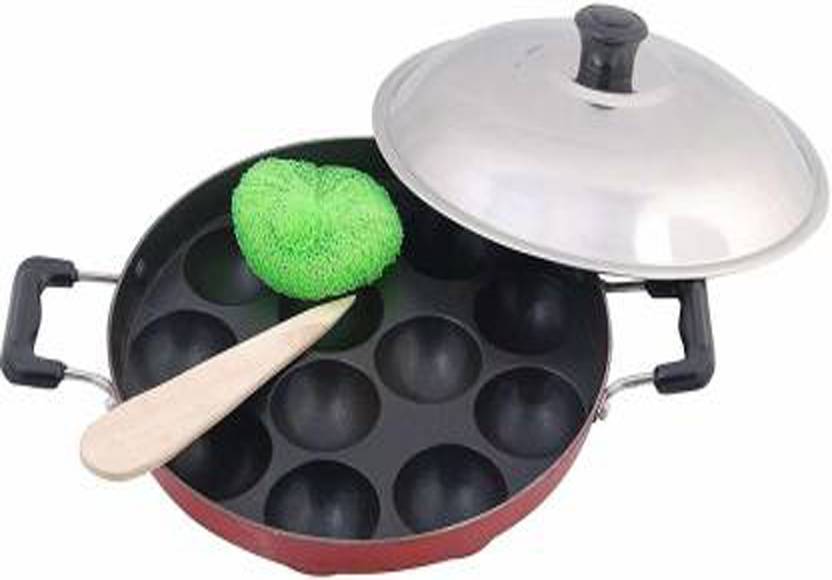 NK-STORE Non Stick 12 Cavity Appam Maker idli maker with Lid 0.25 L ...