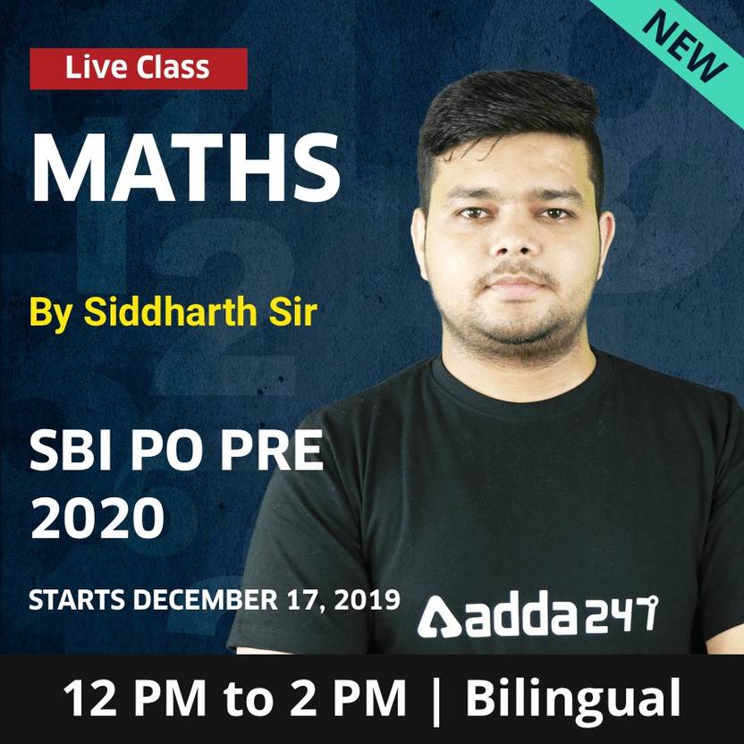 Adda247 MATHS By Siddharth Sir | SBI PO PRELIMS 2020 | BILINGUAL ...