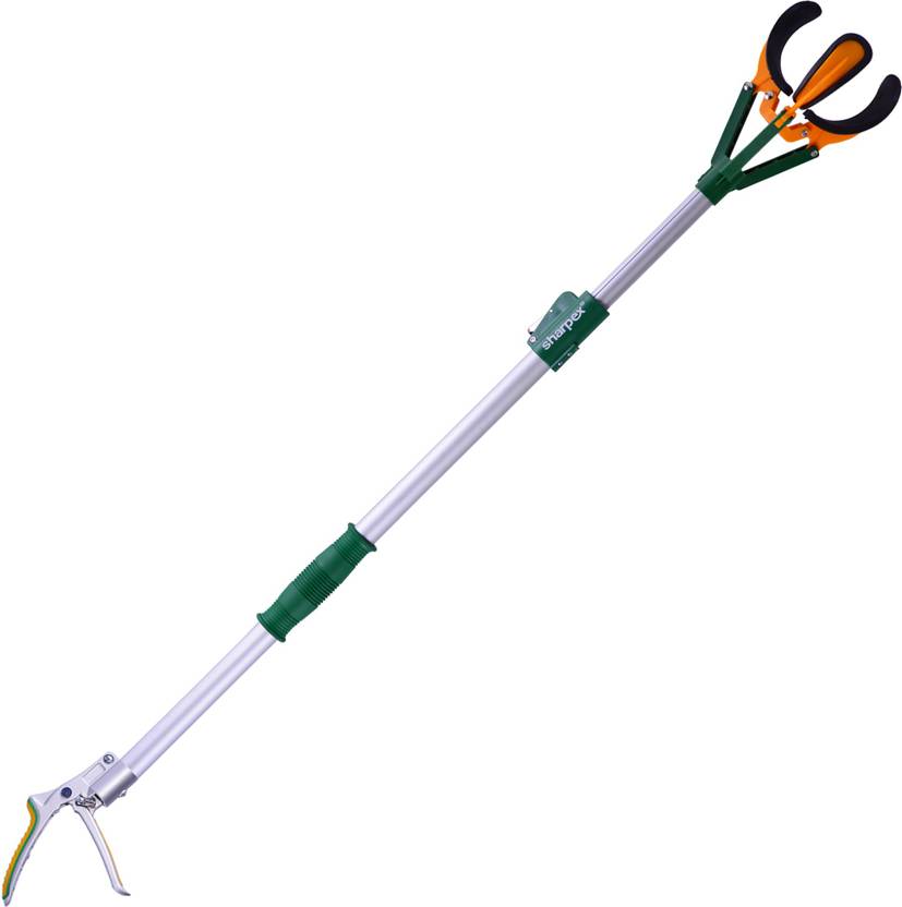 Sharpex Long Reach Fruit Picker with Telescoping Pole (Silver) Garden ...