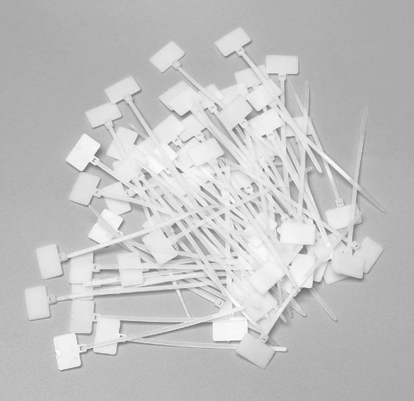 atozshop11 100pcs White Plastic Nylon Mark Tags Label Sticker Cable Zip ...