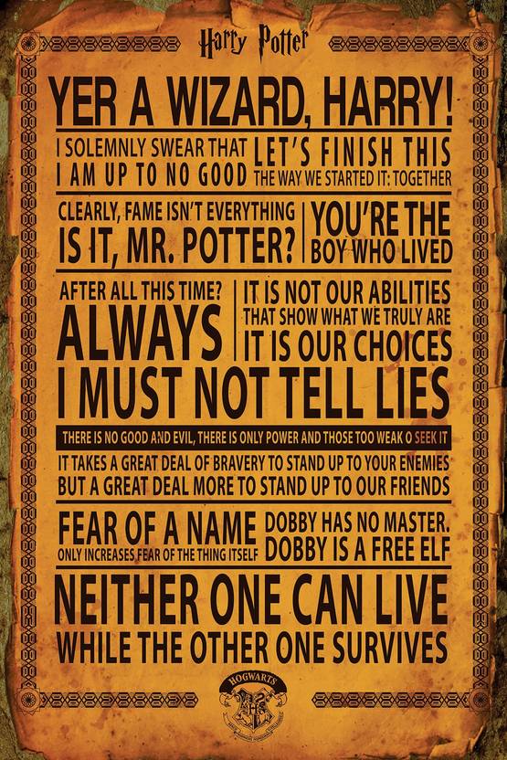 Harry Potter Movie Quotes Poster | HD Poster for Room Decor (12x18-Inch ...